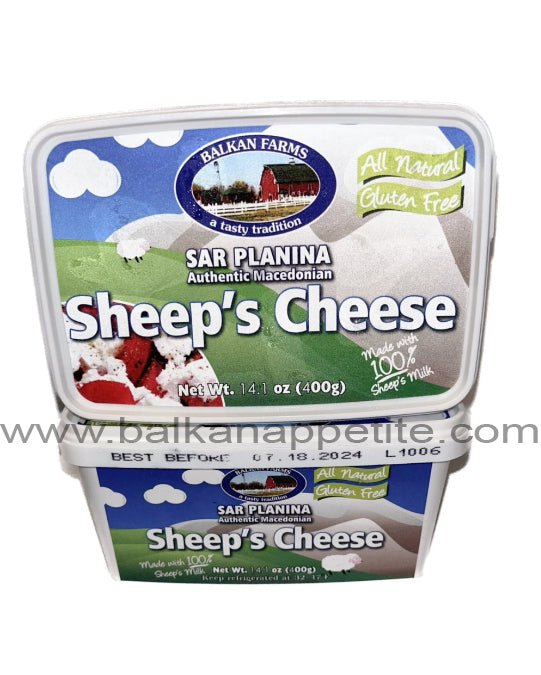 Sar Planina Sheep's Feta Cheese Balkan Farms 400g (14.1oz) – Balkan ...
