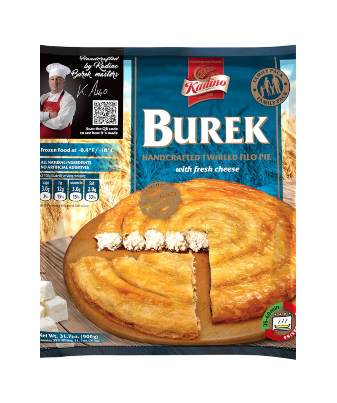Kadino Hand Made Twirled Burek w/ Cheese 900g (31.75oz). Important Not ...