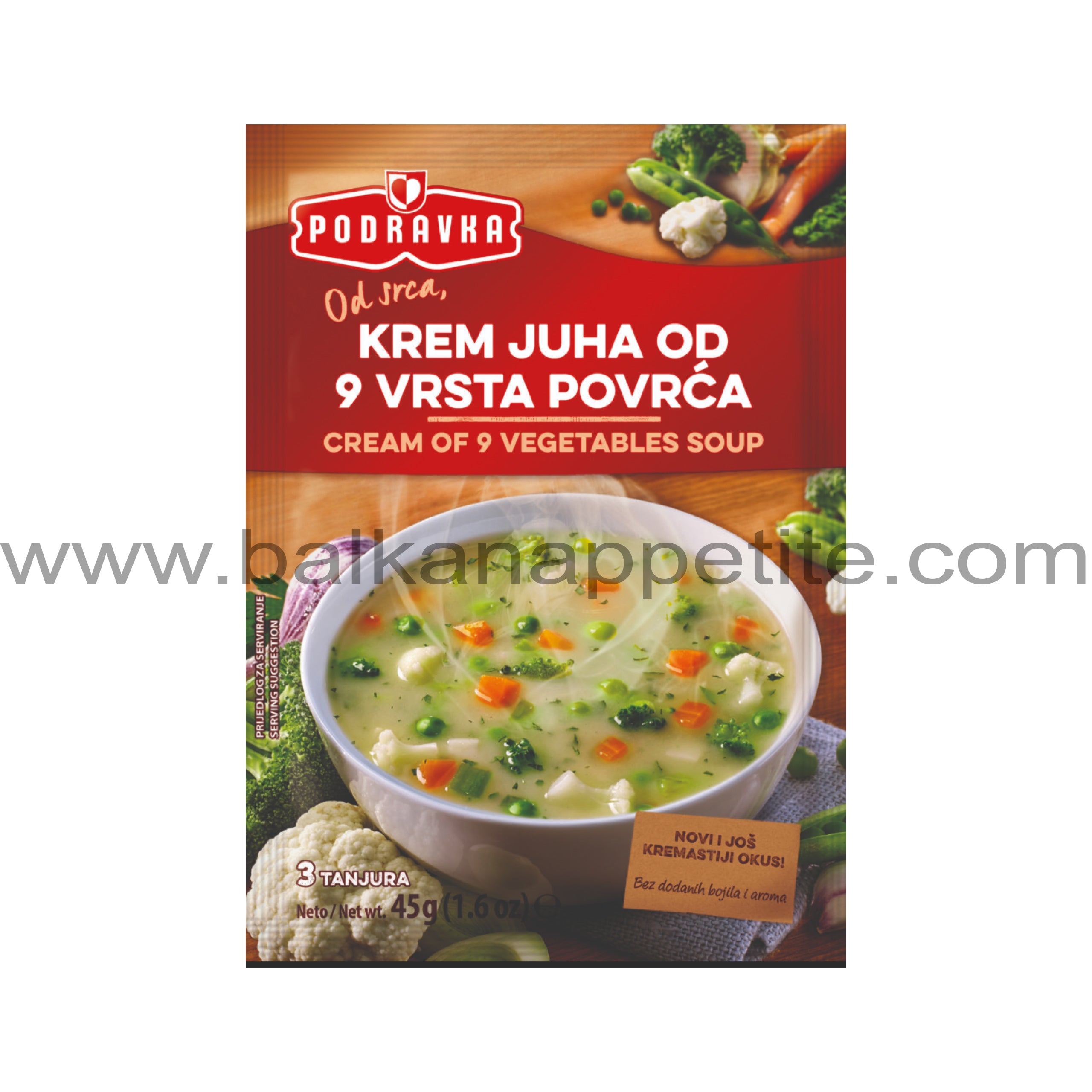 Podravka Cream of 9 Vegetables Soup 45g (1.6oz) – Balkan Appetite